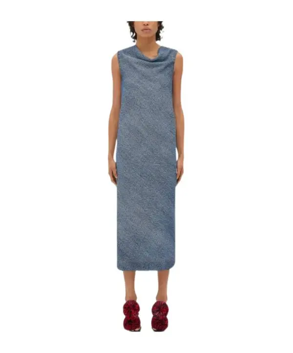 Bottega Veneta Sleeveless Printed Denim Dress