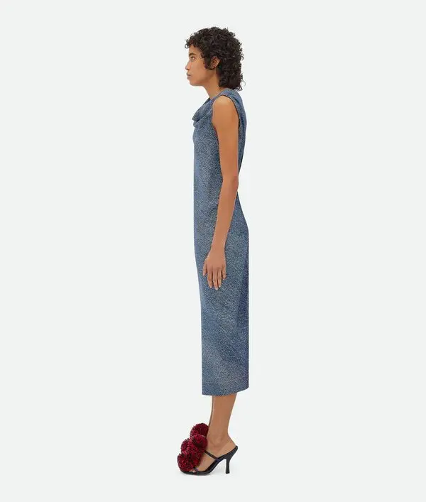 Bottega Veneta Sleeveless Printed Denim Dress