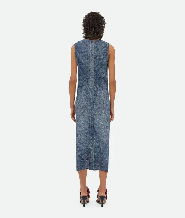 Bottega Veneta Sleeveless Printed Denim Dress