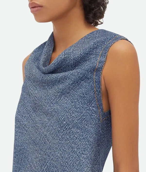 Bottega Veneta Sleeveless Printed Denim Dress