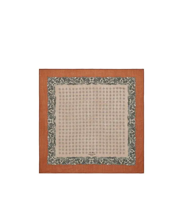 Loro Piana Cornice Di Cardigen Foulard 60x60 - Tan/ivory
