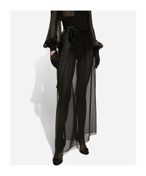 Dolce & Gabbana Belted Chiffon Midi Skirt