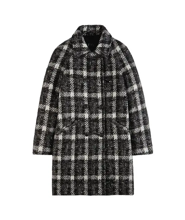 FAY Plaid Double-breasted Coat