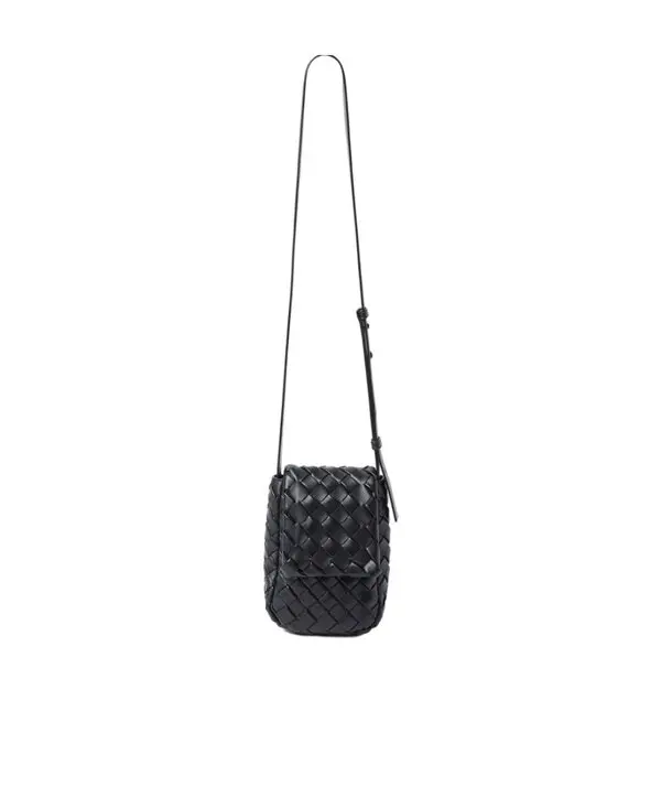 Bottega Veneta Intrecciato Padded Shoulder Bag - Black