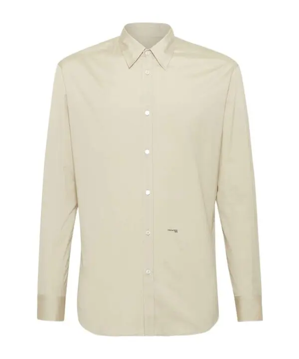 Dsquared2 Logo Printed Long-sleeved Shirt - Stone