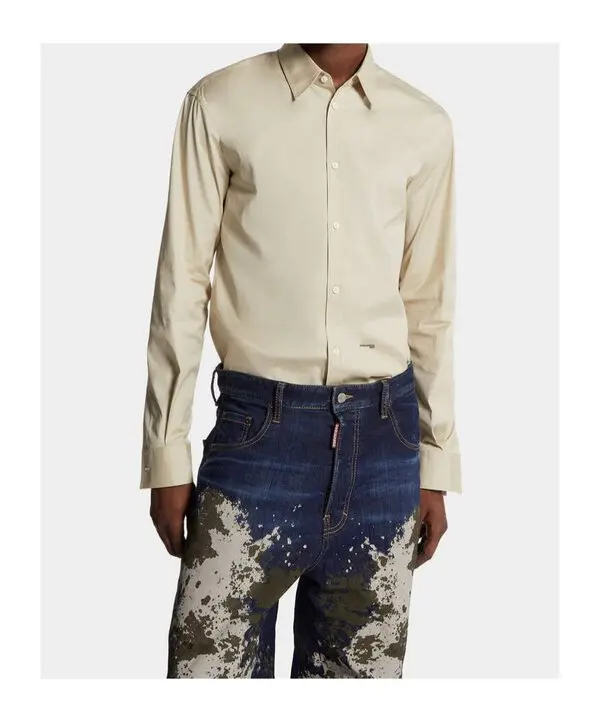 Dsquared2 Logo Printed Long-sleeved Shirt - Stone
