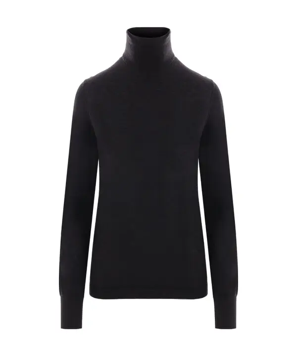 ALLUDE Roll Neck Knit T-shirt