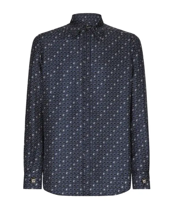 Dolce & Gabbana Dolce Gabbana Tie Printed Martini-fit Shirt - Blue