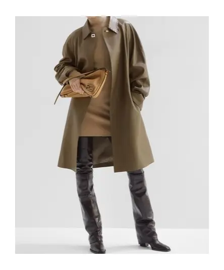 Fendi Long Sleeved Hooded Ribbed-knit Dress - Light Brown