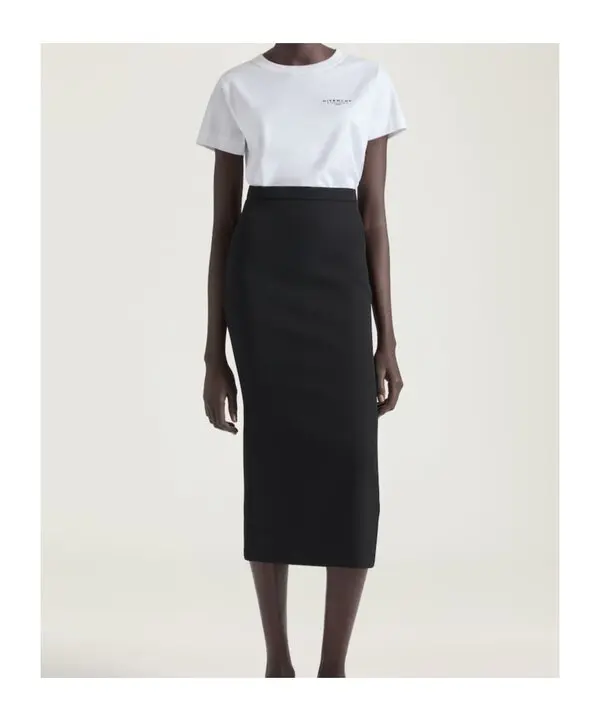 Givenchy Low Waisted Skirt With Back Pleating - Black