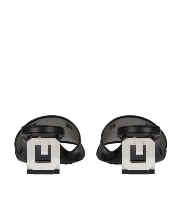 Givenchy G Cube Mules In Transparent Mesh