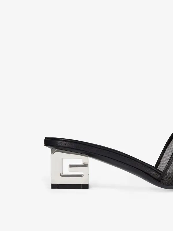 Givenchy G Cube Mules In Transparent Mesh