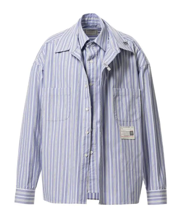 Mihara Yasuhiro Front Layered Stripe Shirt