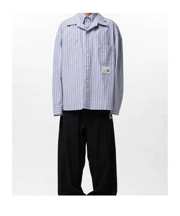 Mihara Yasuhiro Front Layered Stripe Shirt