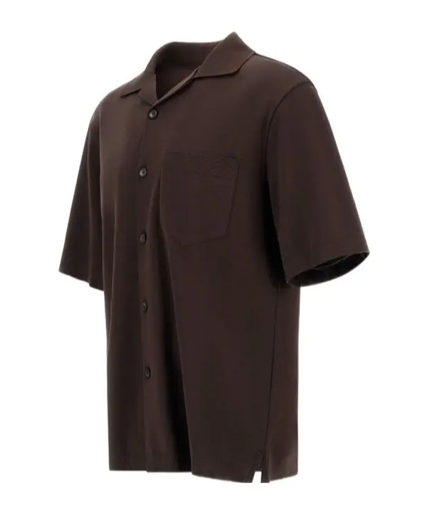 Herno Chest-pocket Short-sleeved Button-up Shirt - Brown