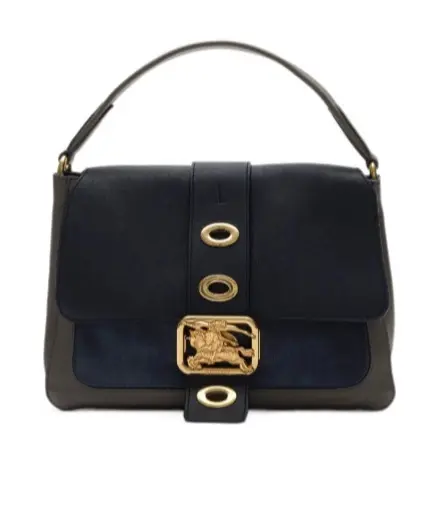 Burberry Small Rider Bag With Top Handle And Adjustable Shoulder Strap - Black