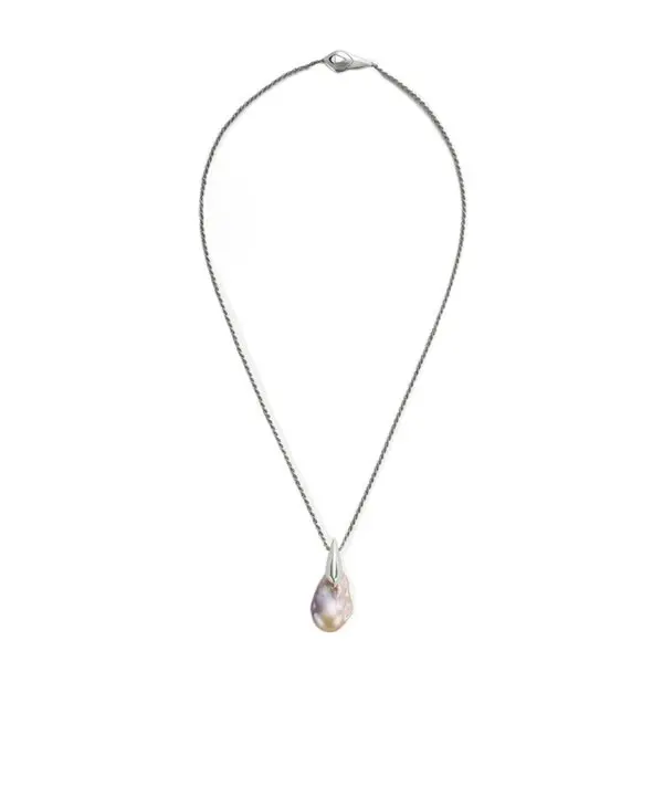 Bottega Veneta Sterling Silver Pearl Pendant Necklace - Natural Pink
