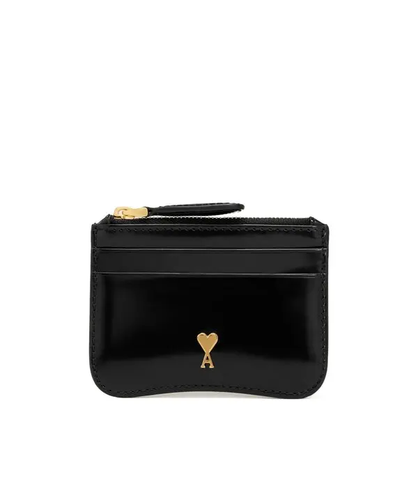 Ami Paris Zipped Card Holder - Black