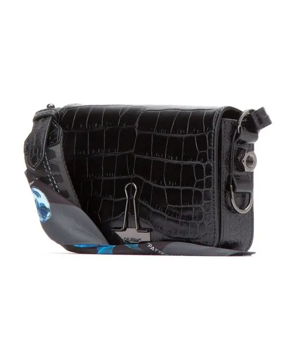 Off-White Crocodile Clip Satchel - Black