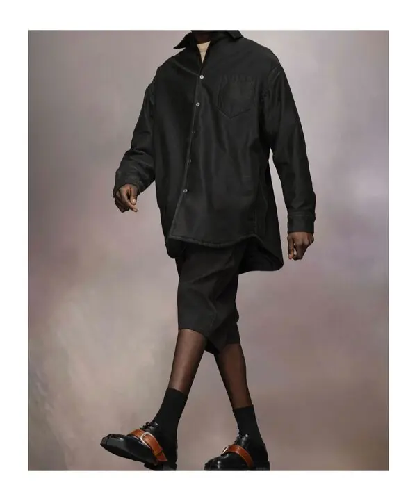 MAISON MARGIELA Long-sleeved Curved Hem Shirt