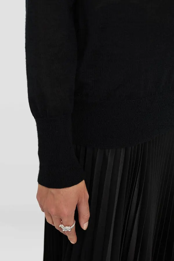 JIL SANDER V-neck Knitted Top - Black