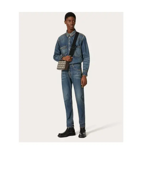 Valentino Garavani Toile Iconographe Zip-up Shoulder Bag