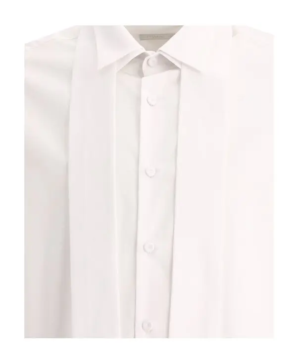 Prada Layered-collar Button-up Poplin Shirt