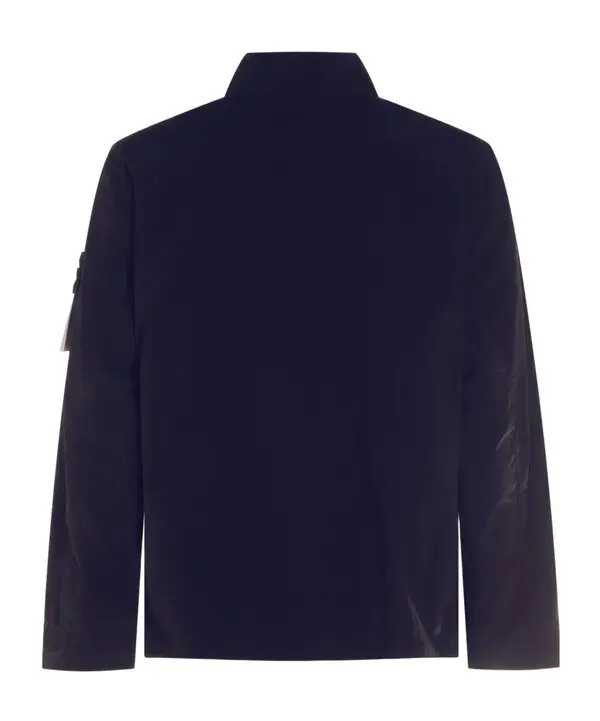 Stone Island Collared Logo Patch Jacket - Blue