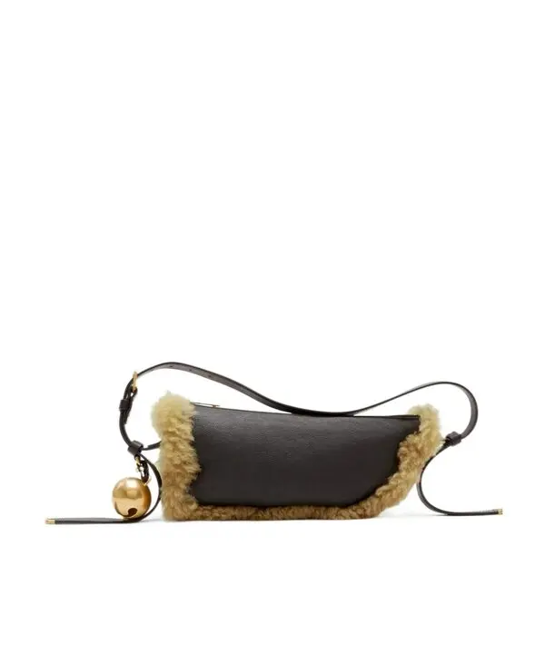 Burberry Shield Leather Shoulder Bag - Brown