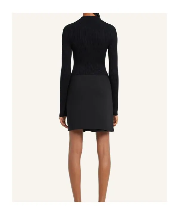 COURREGES Ribbed Mockneck Jumper - Black