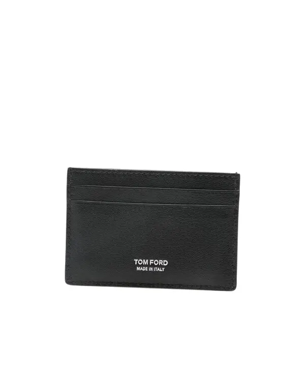 TOM FORD Logo Printed Credit Card Case - Black
