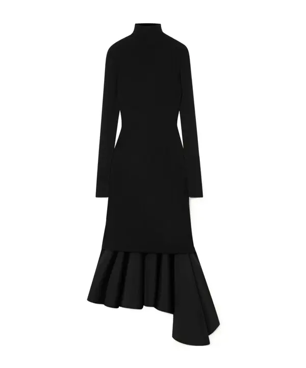 Bottega Veneta Long-sleeved Ruffled Asymmetrical Dress