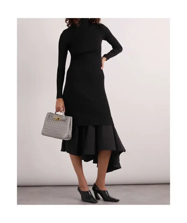 Bottega Veneta Long-sleeved Ruffled Asymmetrical Dress