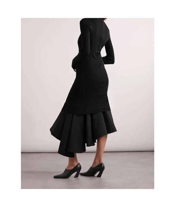 Bottega Veneta Long-sleeved Ruffled Asymmetrical Dress