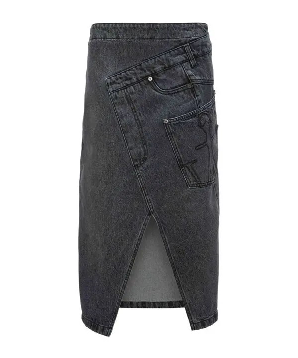 J.W.ANDERSON Jw Anderson Twisted Denim Midi Skirt