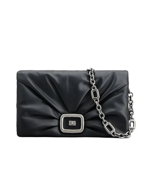 ROGER VIVIER Viv Choc Chain Shoulder Bag - Black