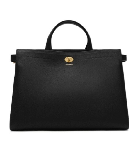 Burberry Medium Cotswolds Tote In Grainy Calf Leather With Check Panels