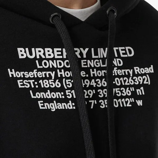 Burberry Printed Hooded Sweater - Black