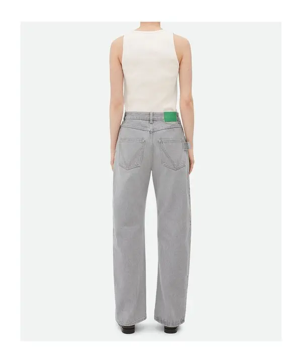 Bottega Veneta Washed Rounded Leg Denim Trousers
