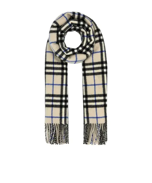 Burberry Checked Fringed Scarf