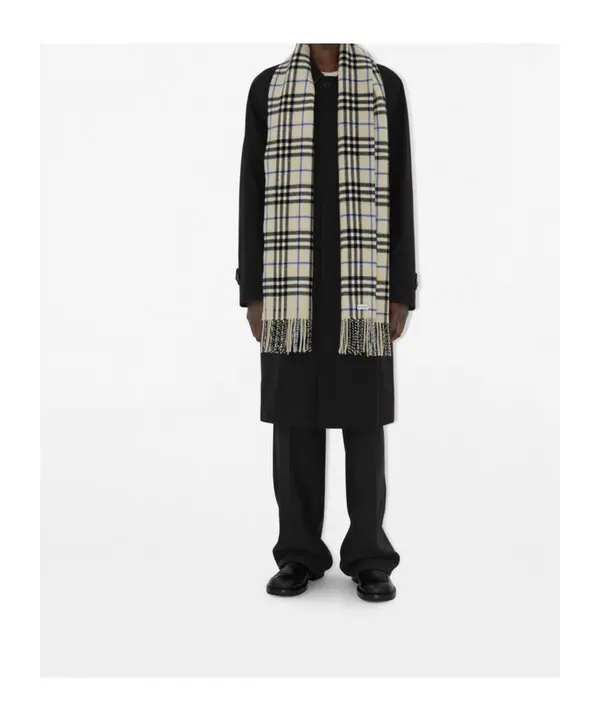 Burberry Checked Fringed Scarf