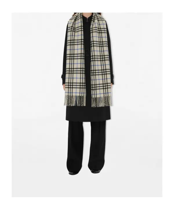 Burberry Checked Fringed Scarf