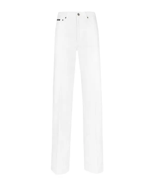 Dolce & Gabbana Logo Tag Flared Jeans - White