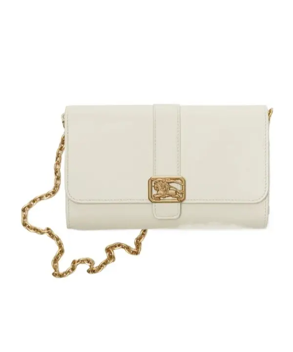 Burberry Rider Chain Strap Wallet - White