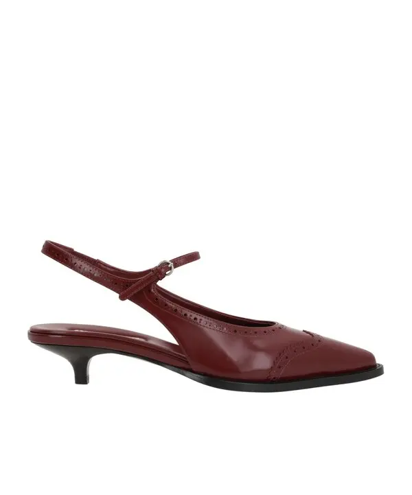 Miu Miu Pointed-toe Slingback Pumps - Red/black