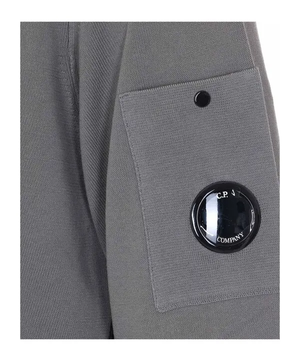 C.P. COMPANY Lens Sleeve Knitted Sweater - Gray
