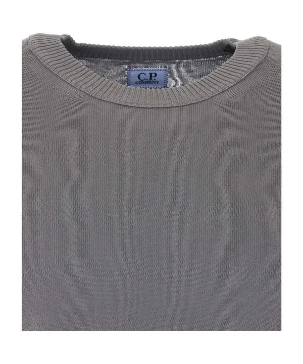 C.P. COMPANY Lens Sleeve Knitted Sweater - Gray