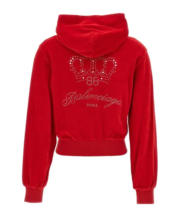 Balenciaga Embellished Logo Hooded Jacket