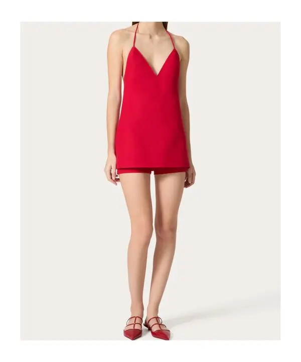 Valentino Garavani V-neck Sleeveless Mini Dress With Inner Shorts