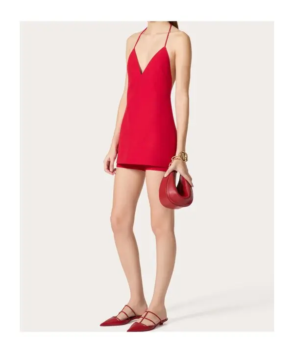Valentino Garavani V-neck Sleeveless Mini Dress With Inner Shorts
